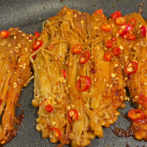 Spicy Enoki Mushroom - Chef Chris Cho